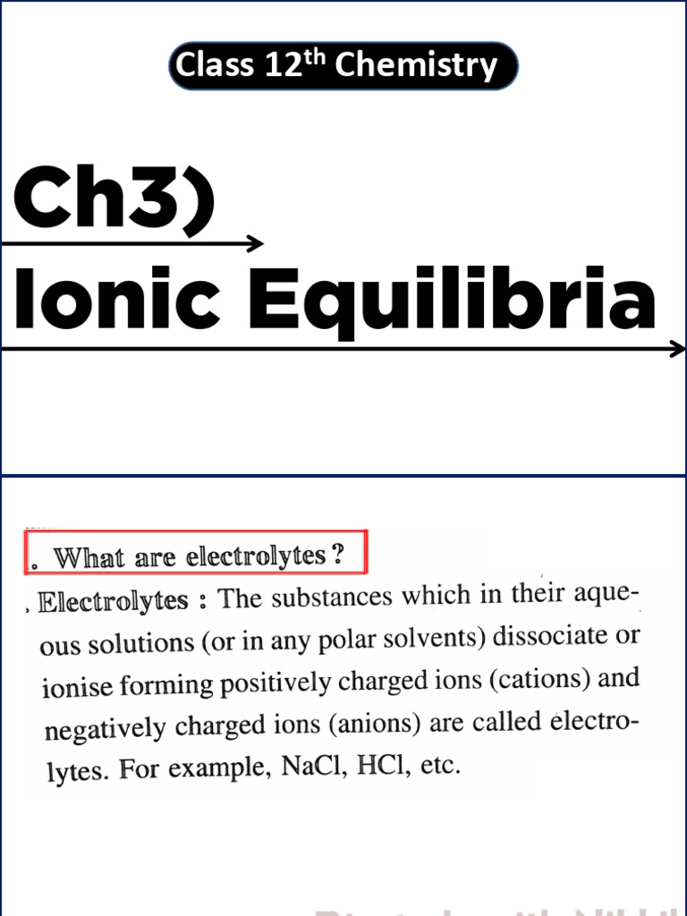 ch3) Ionic Equilibria | PDF ch3) Ionic Equilibria | PDF