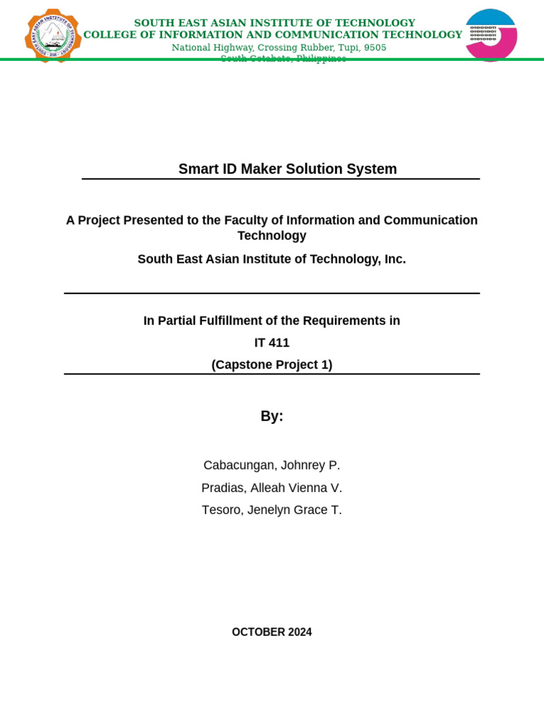 ID Maker Final, Chapter 1-3 | PDF | Computer Science | Information Technology
