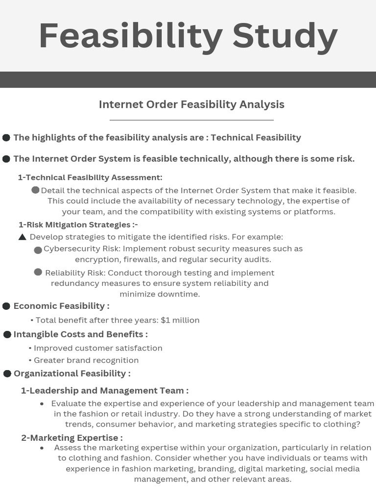 Internet Order System Feasibility | PDF