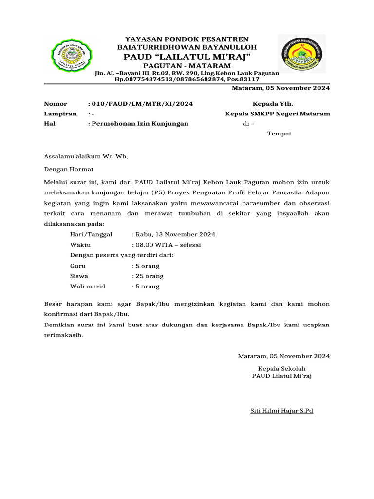 Surat Kunjungan | PDF