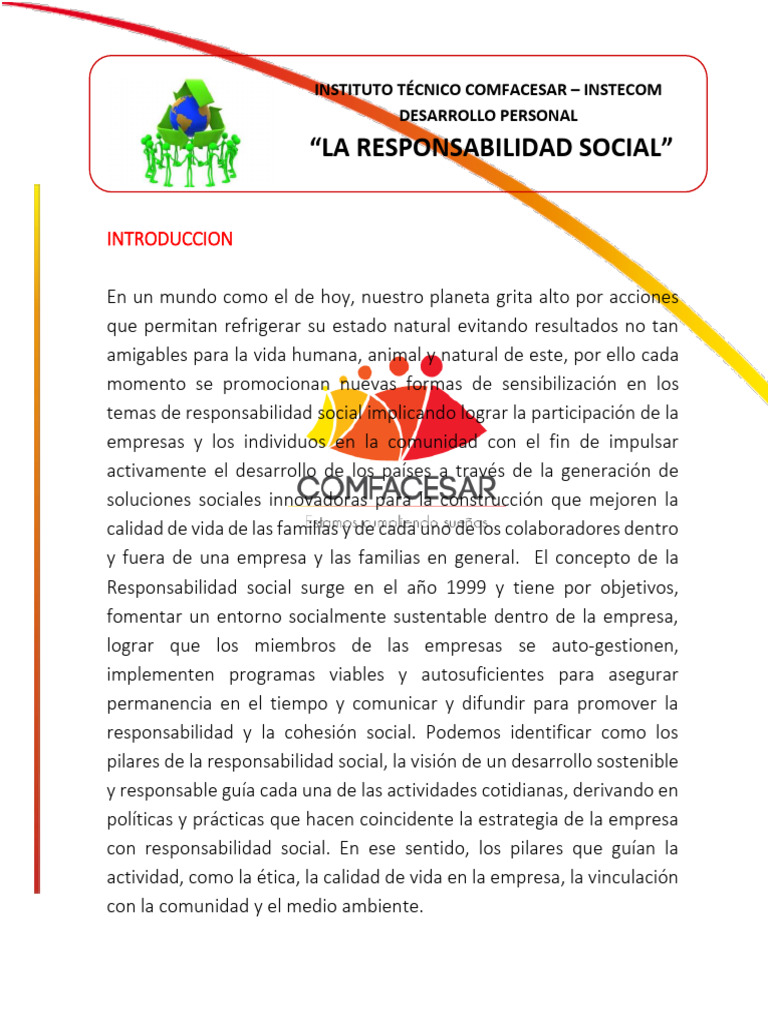 Material Responsabilidad Social | PDF | Business | Responsabilidad social corporativa