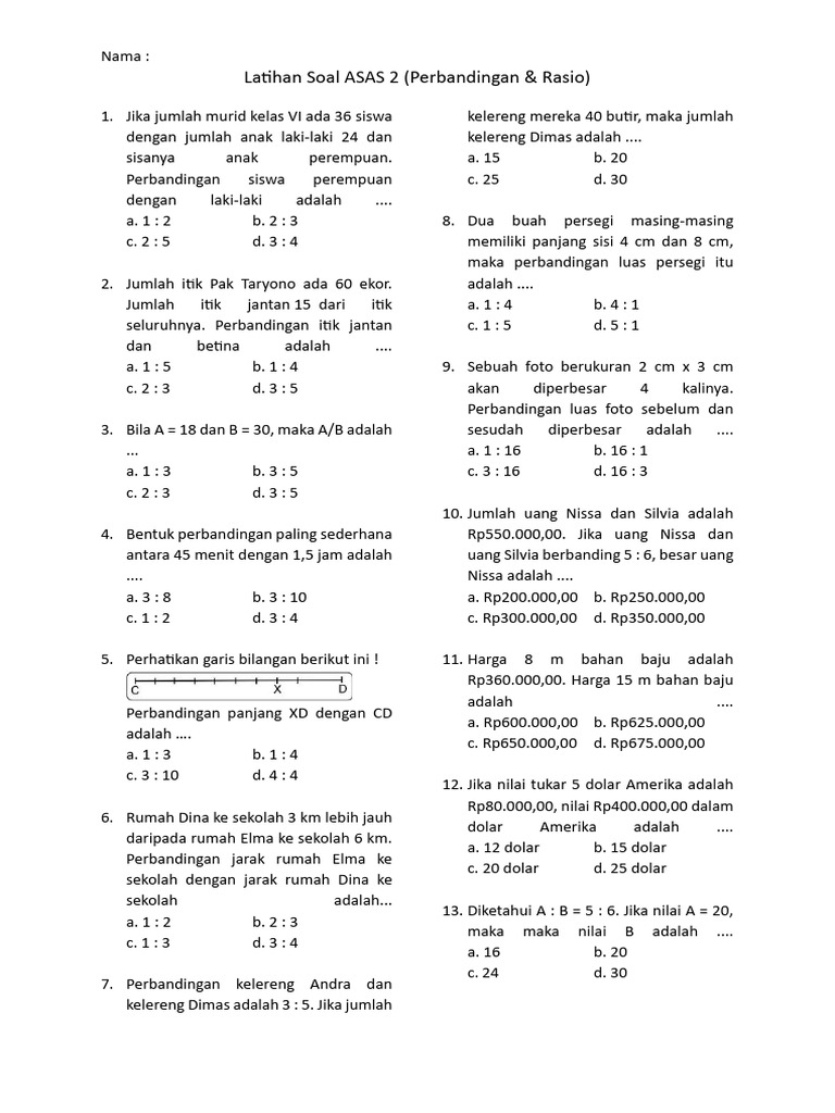 Rasio Dan Perbandingan | PDF