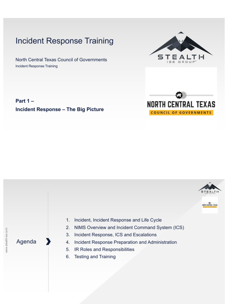NCTCOG Training Material Part 1 Incident Response | PDF | Incident Command System | Incident ...