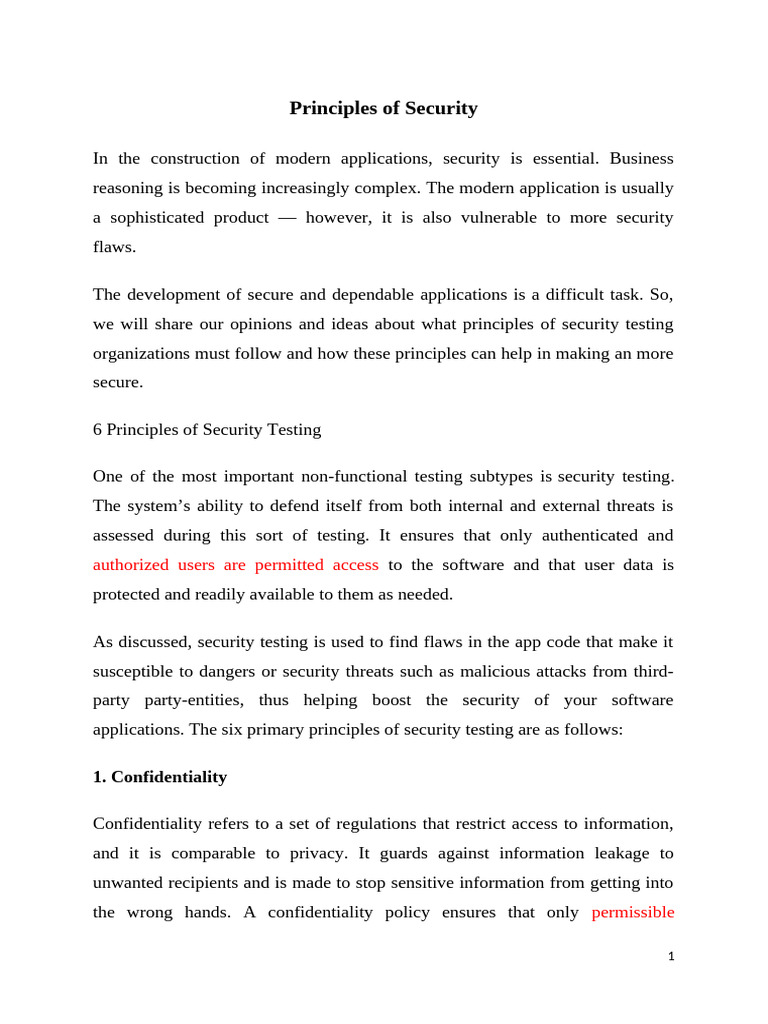 Principles of Security | PDF | Security | Computer Security