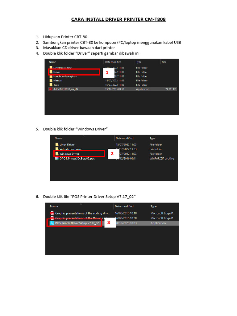 Cara Install Driver Printer CBT-80 | PDF