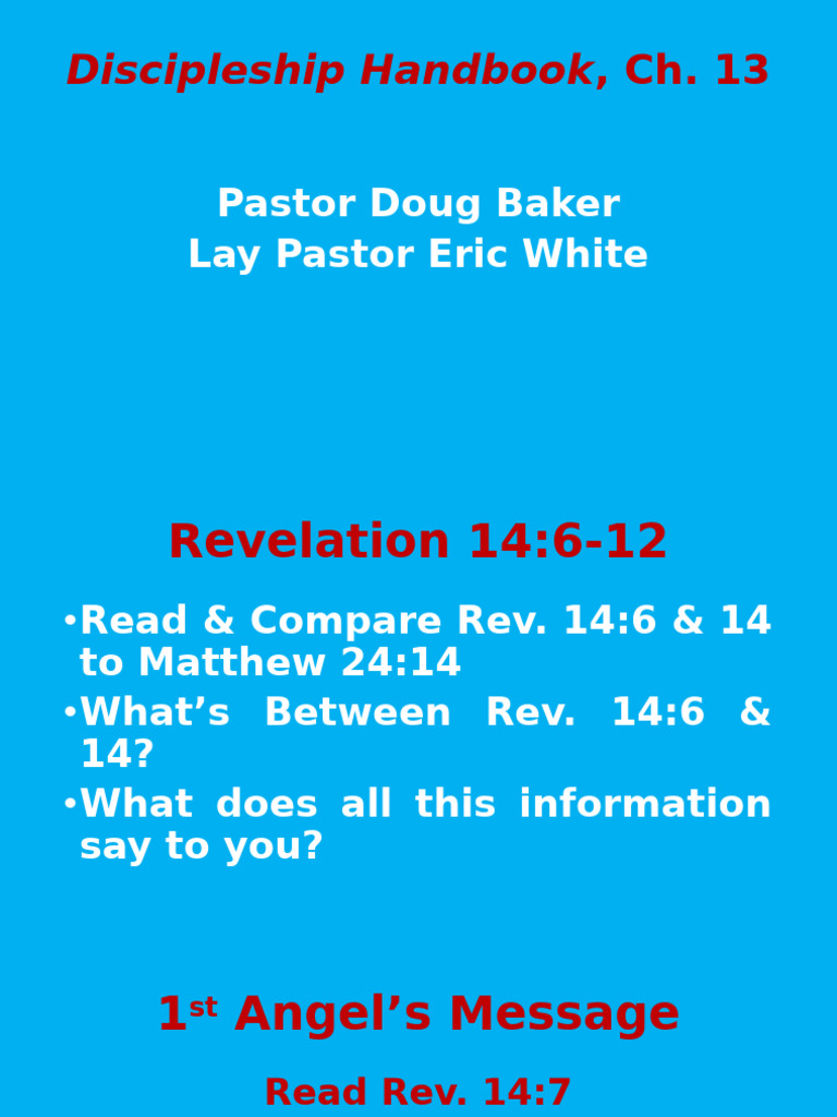 Revelation 14 Study & Adventist Mission | PDF | Seventh Day Adventist ...