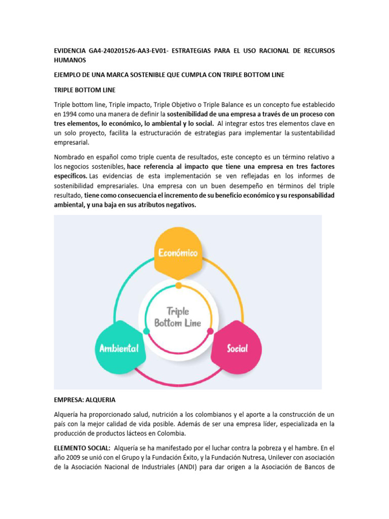 Triple Bottom Line | PDF | Sustentabilidad | Economias