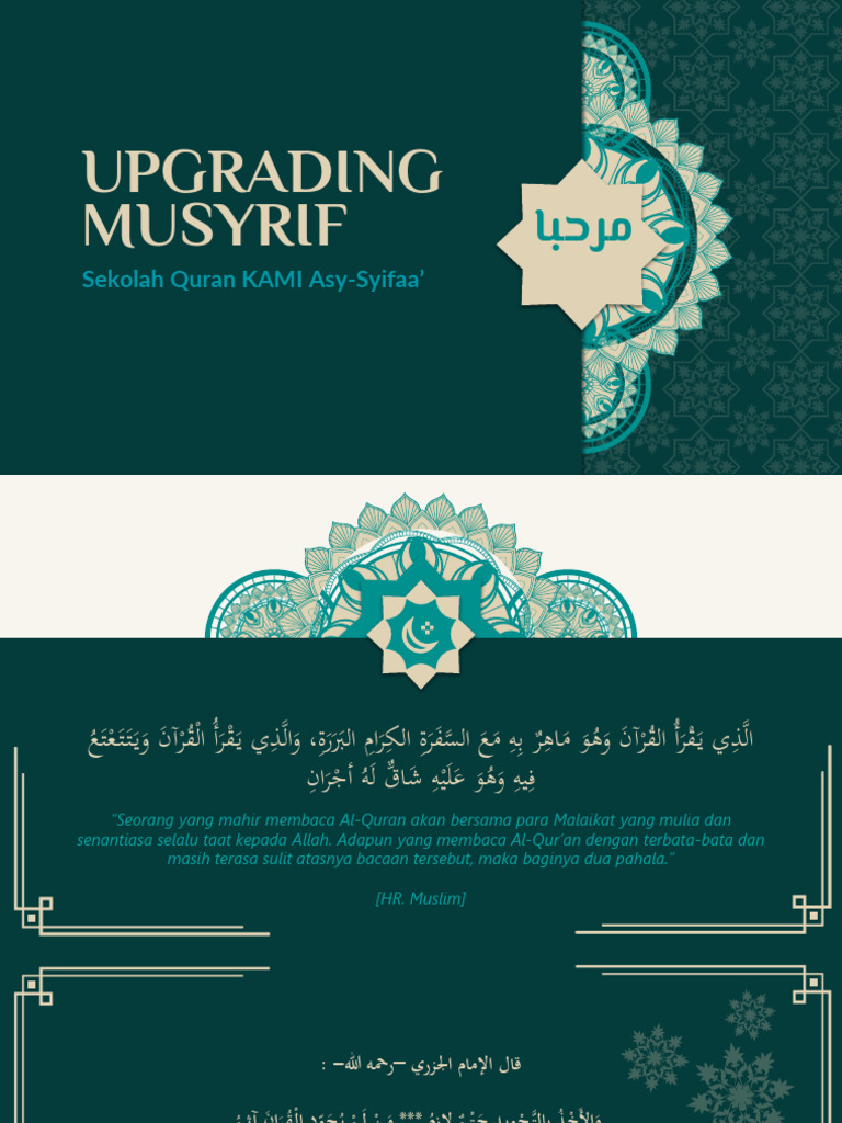 Upgrading Musyrif Sekolah Quran KAMI Asy-Syifaa' | PDF