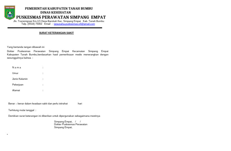 Blangko Surat Keterangan Sakit | PDF