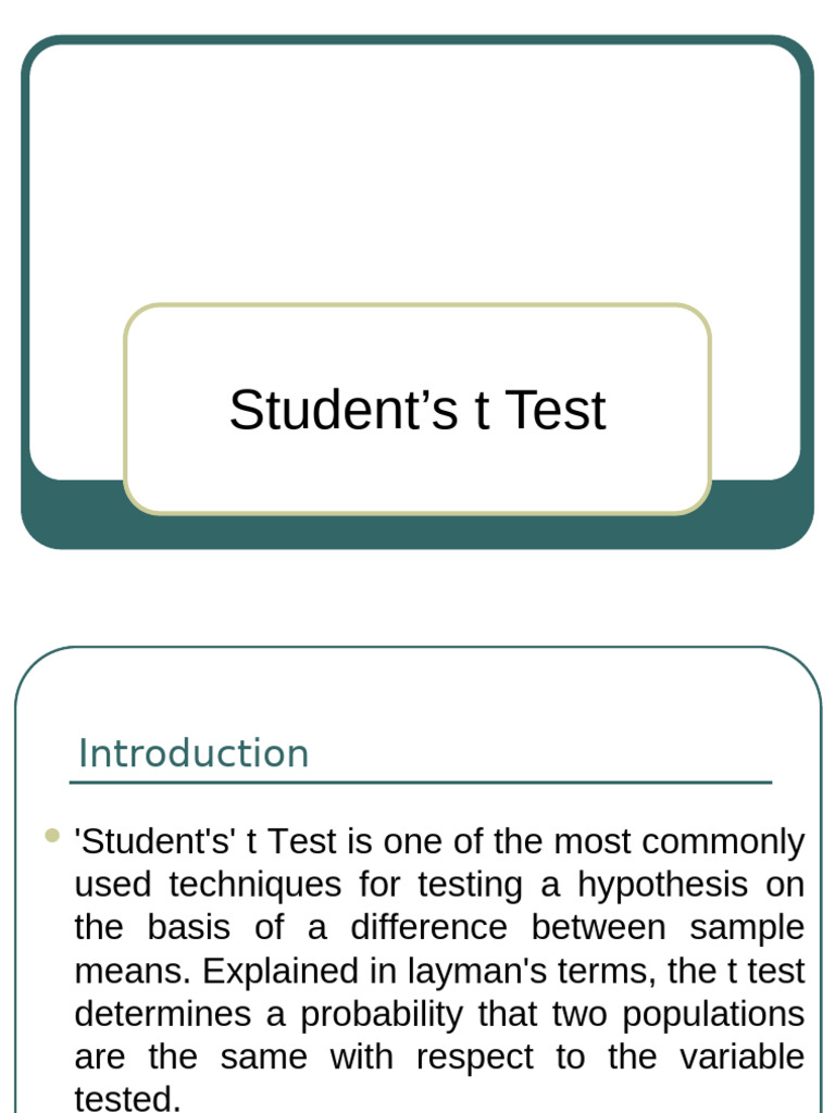 Students T Test | PDF | Student's T Test | Probability Distribution