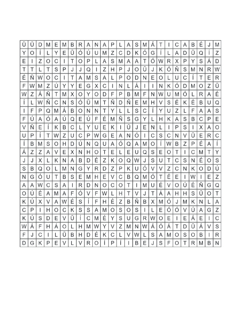 Sopa de Letras: Célula Animal | PDF