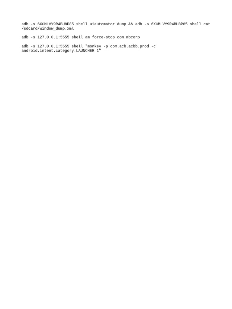 Android ADB Shell Commands Guide | PDF