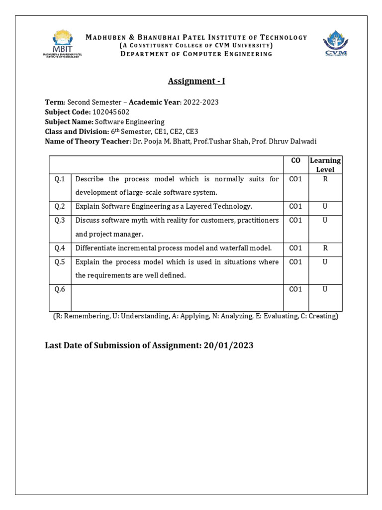 SE - Assignment 1 | PDF