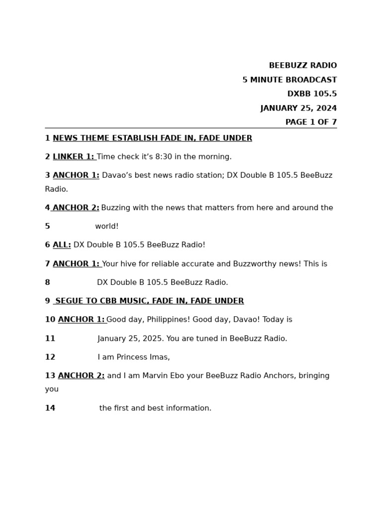 RSB Script | PDF | Rodrigo Duterte | Natural Disasters