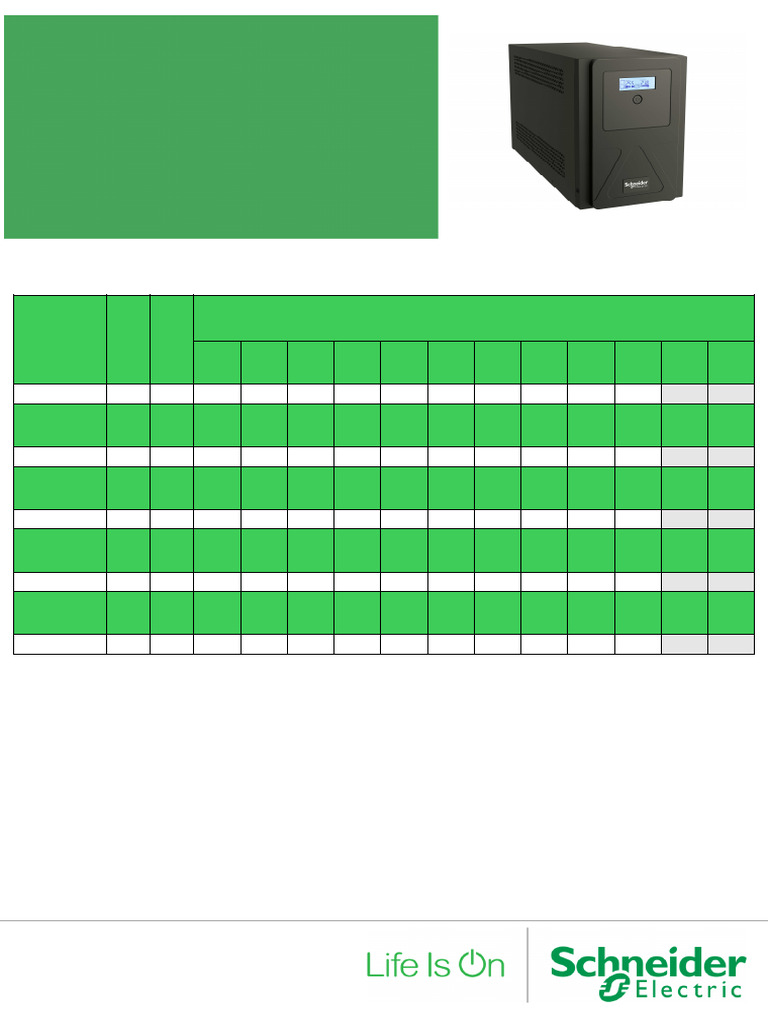 SMVS Easy UPS Runtime Chart | PDF