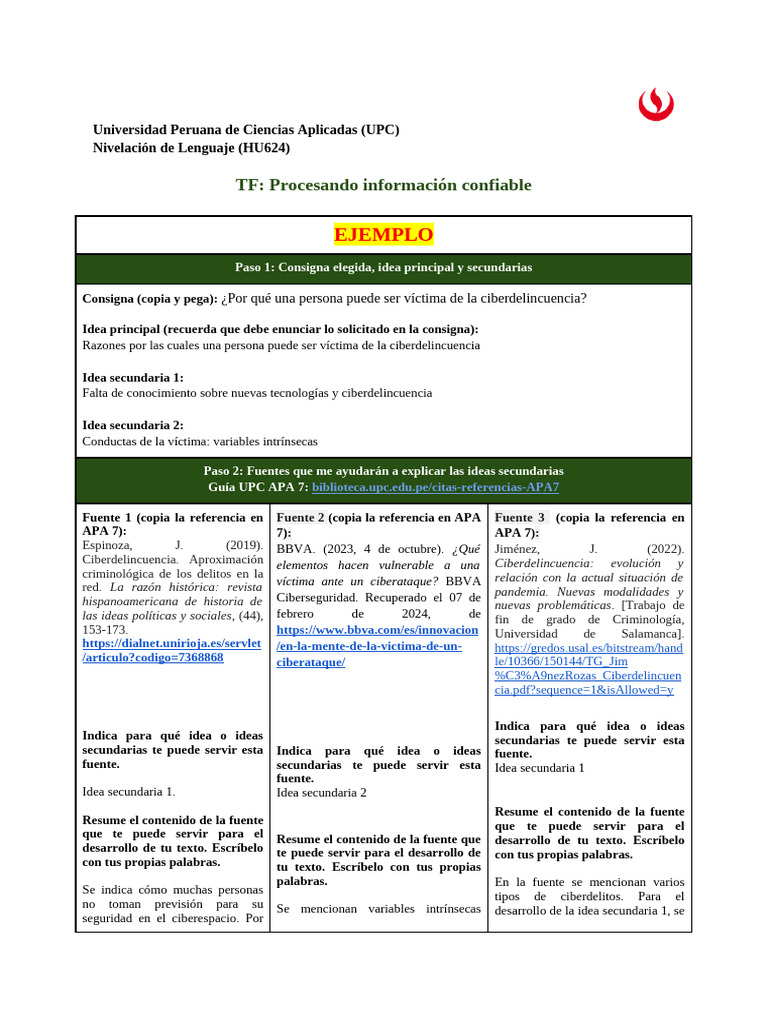 S13 Ficha de Procesamiento de Información y Esquema (1) 2 | PDF | Cibercrimen | ciberespacio