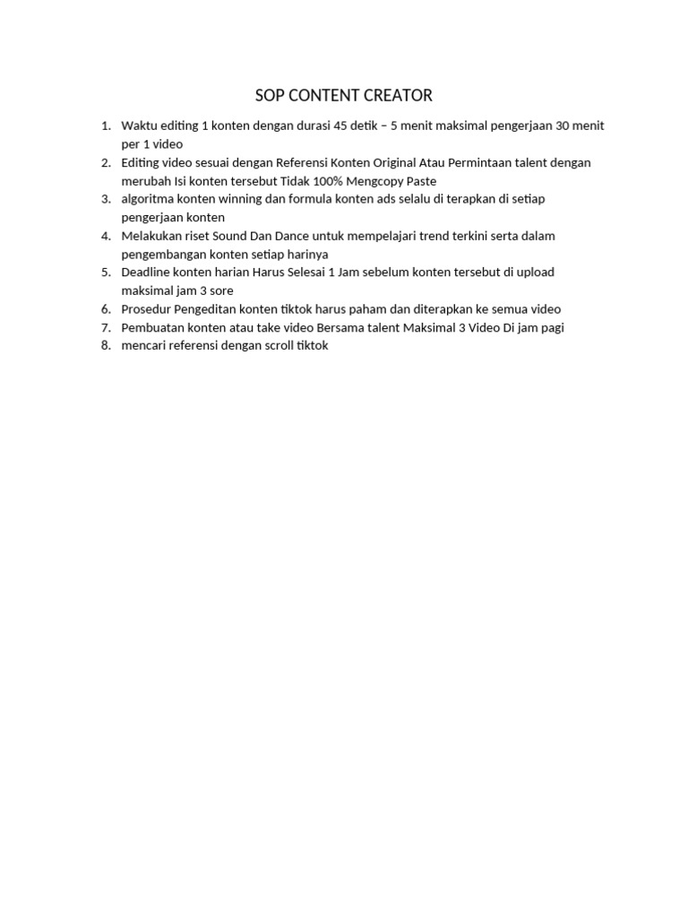 Sop Content Creator | PDF