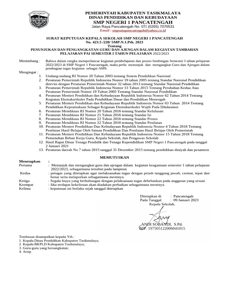 SK Konsideran SMP3 | PDF