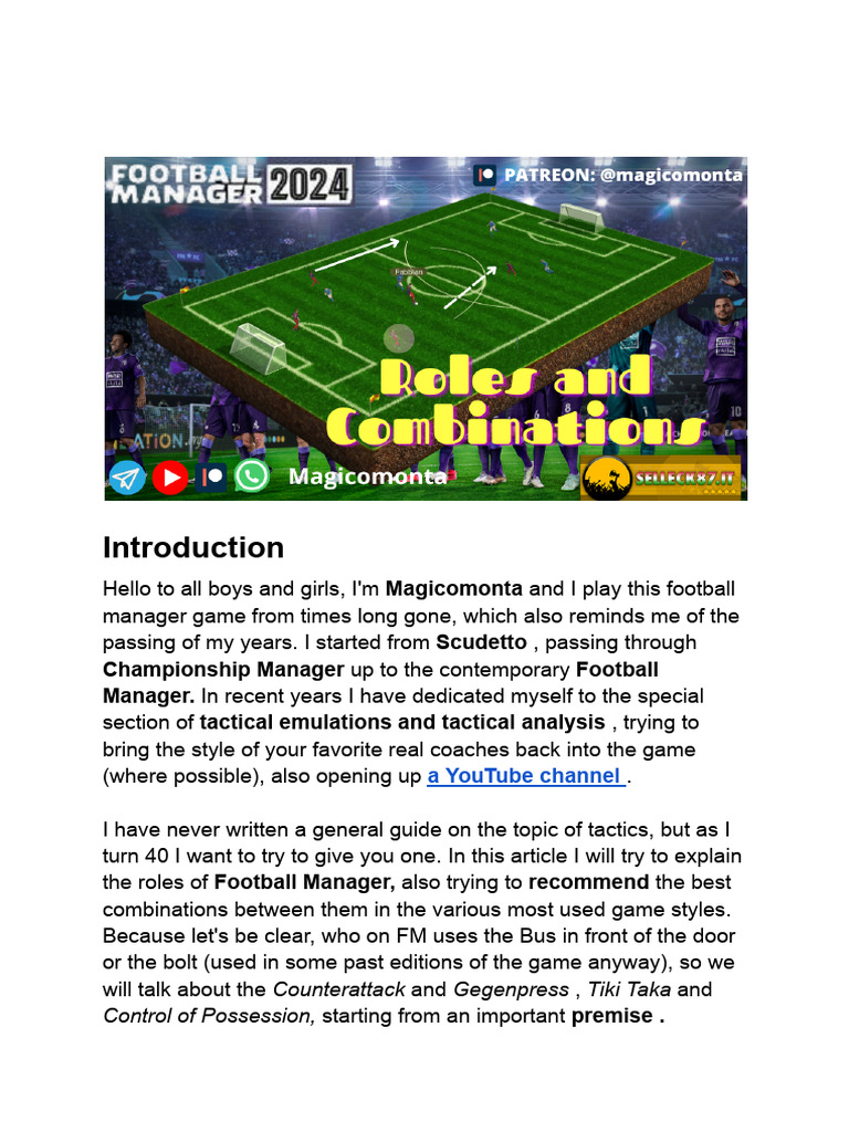 fm24 Roles and Combinations | PDF | Forward (Association Football ...