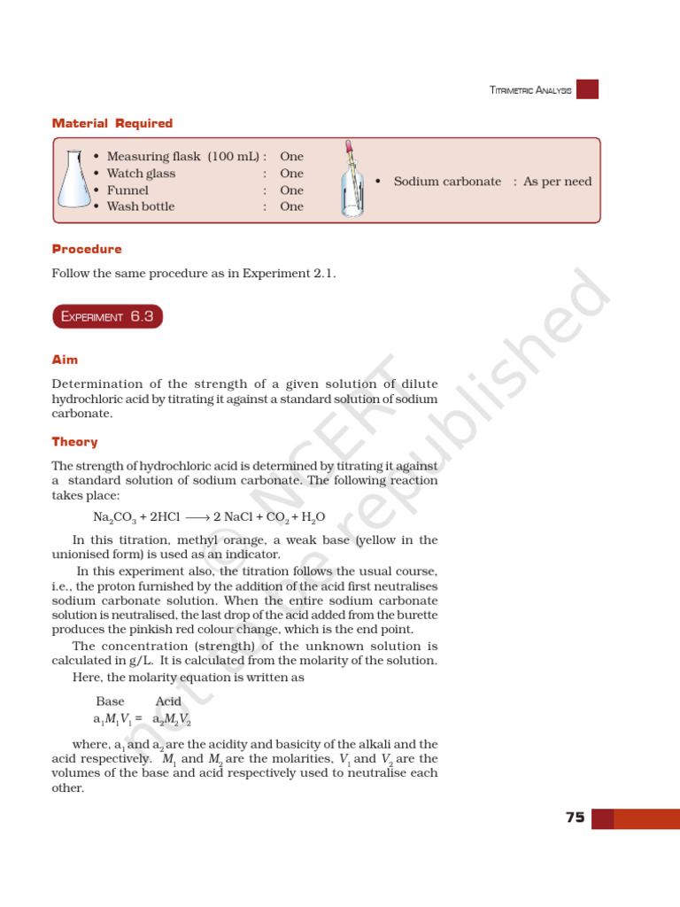HCl Strength Titration Guide | PDF | Titration | Chemistry