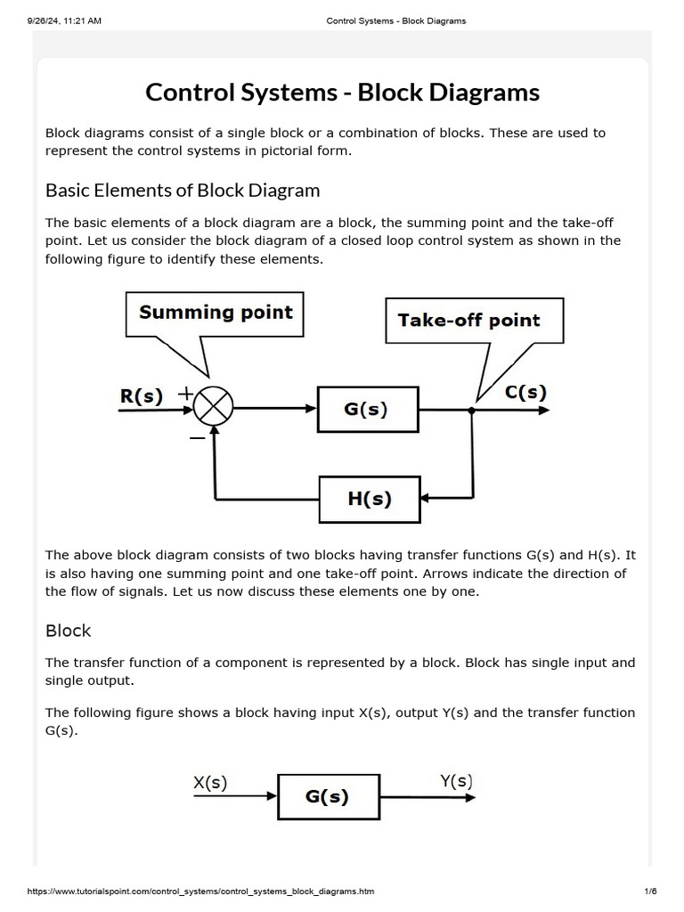 Control Systems Block Diagrams 1.1 | PDF | Laplace Transform ...