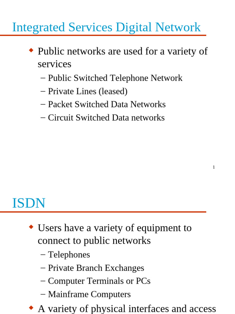Isdn | PDF | Computer Network | Computer Engineering