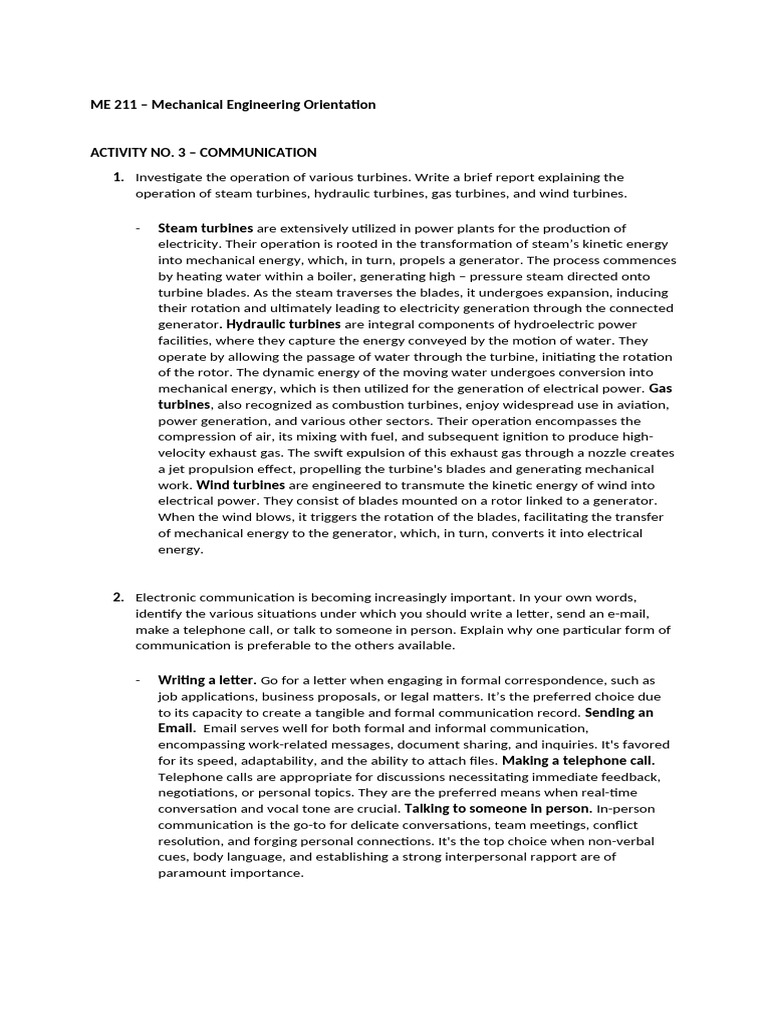 Me 211 Act3 | PDF | Turbine | Electricity Generation