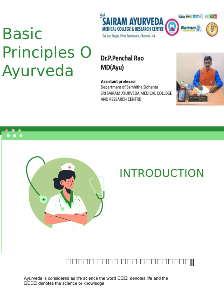 Basic Principles of Ayurveda | PDF | Ayurveda