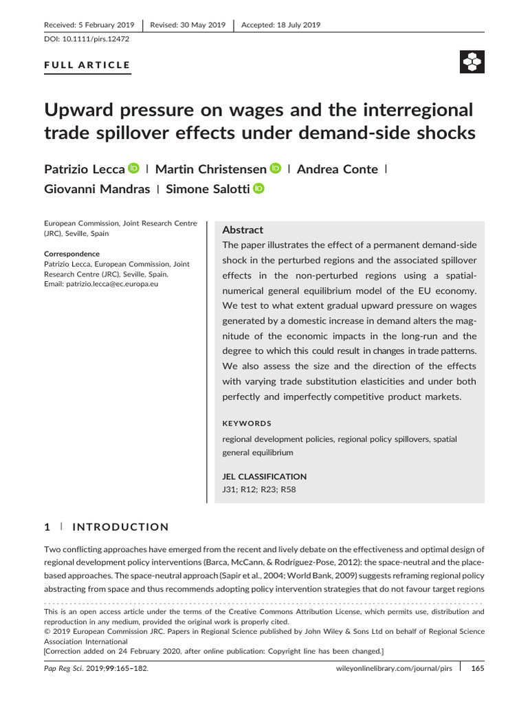 Upward Pressure On Wages and The Interregional | PDF | Labour Economics ...