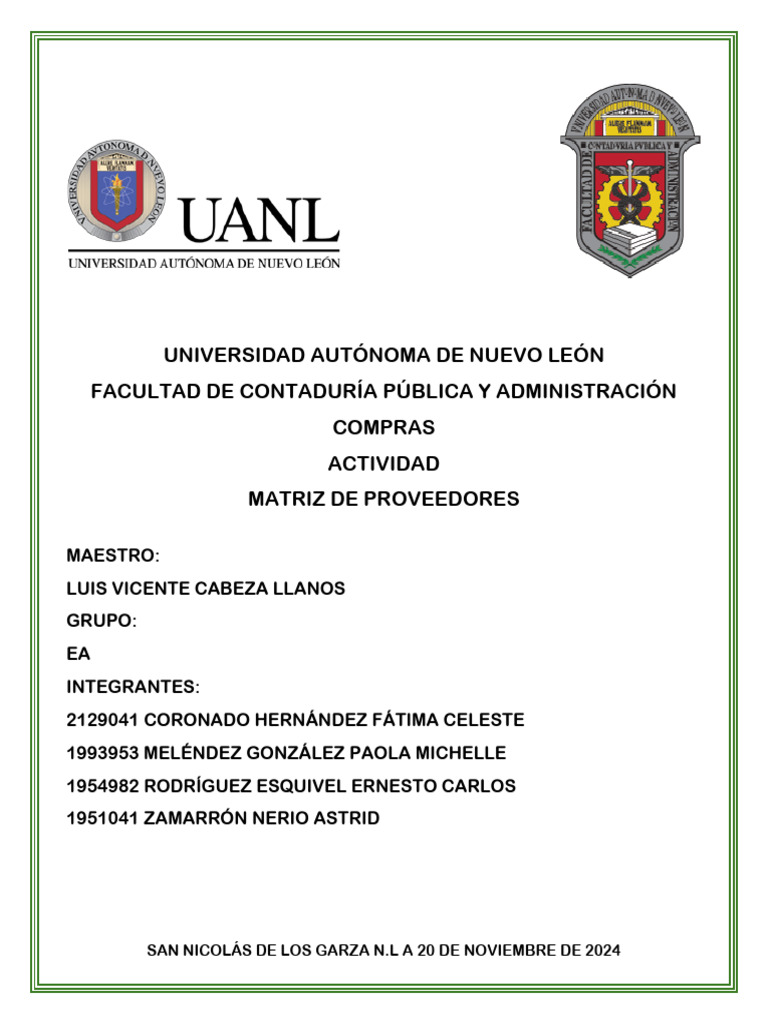 Act Matriz Compras | PDF | Calidad (comercial) | Microprocesador