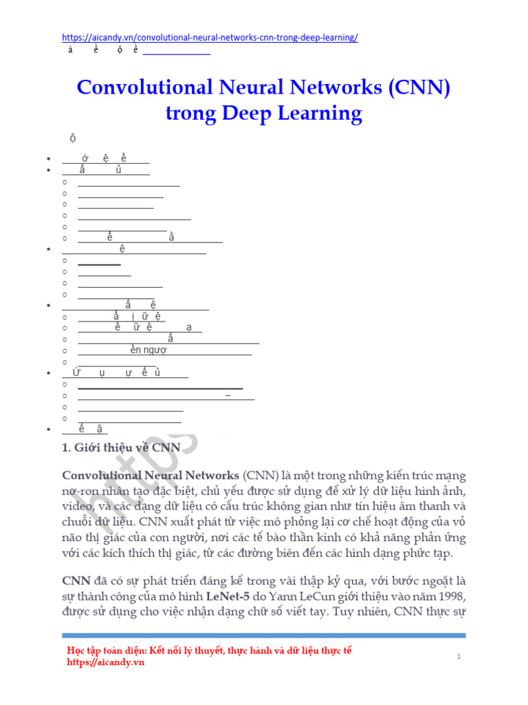 Convolutional Neural Networks (CNN) Trong Deep Learning | PDF