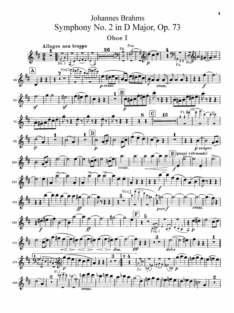 Brahms 2 Symphony | PDF