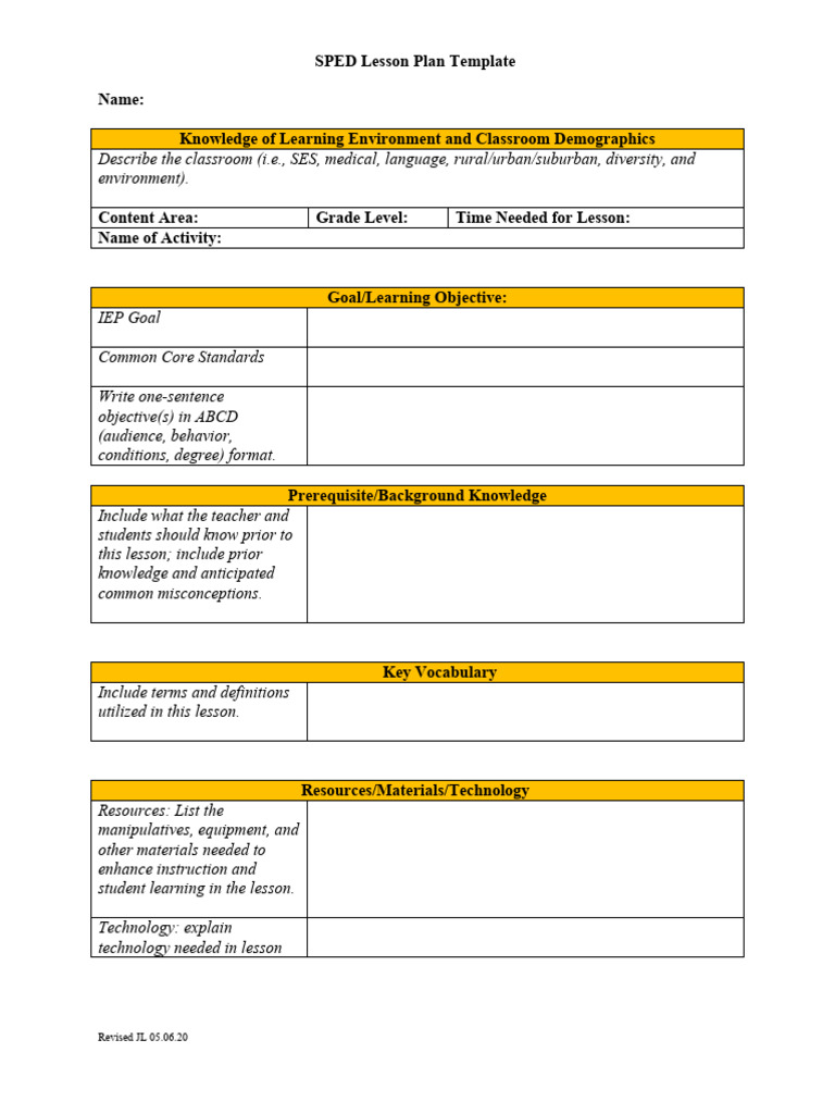 Lesson Plan Template 7 NSCrawford | PDF | Lesson Plan | Learning