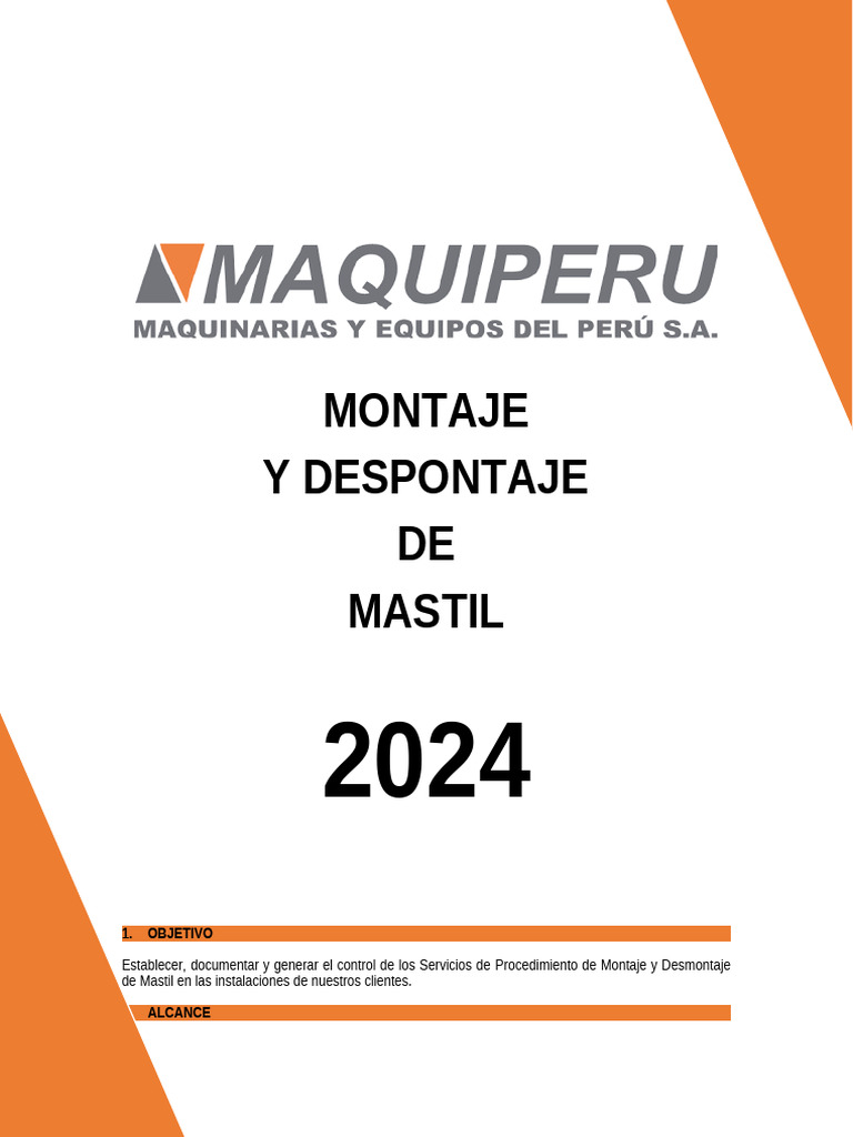Procedimiento Montaje y Desmontaje Mástil | PDF