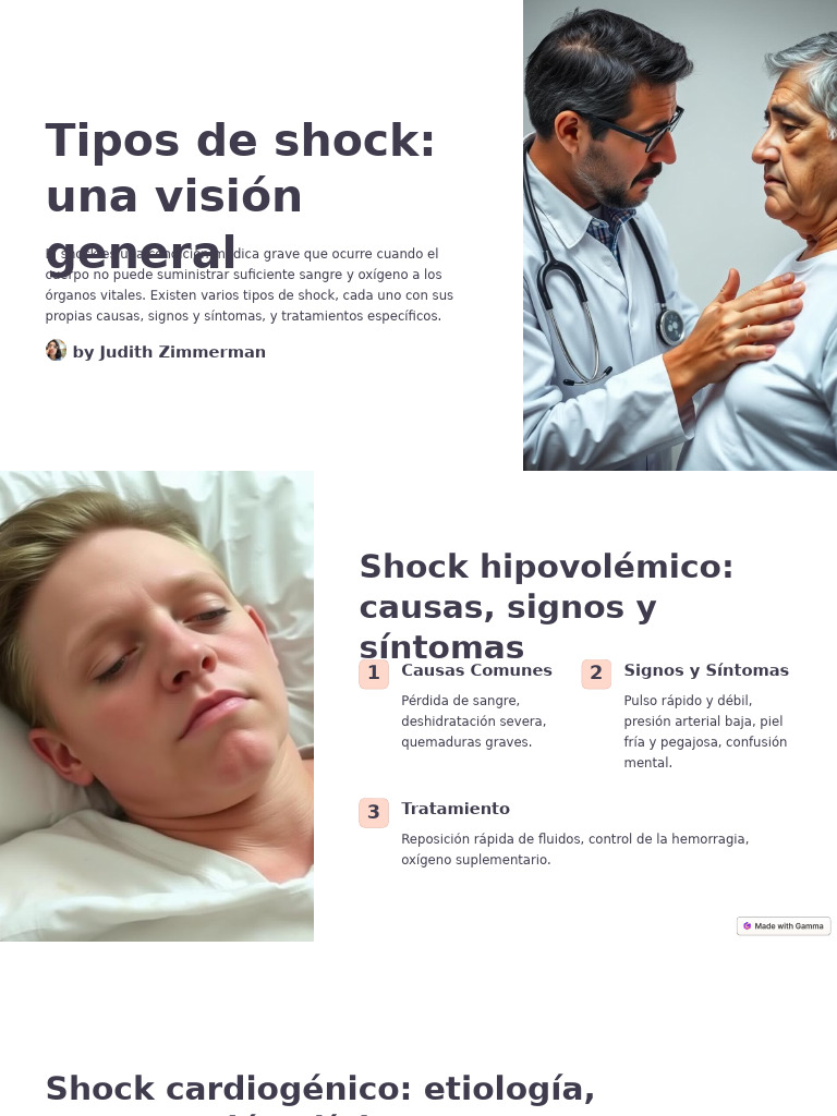 Tipos de shock: causas y tratamientos | PDF | Medicina | Medicina CLINICA