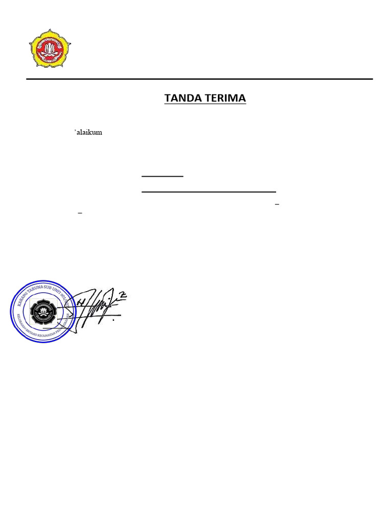Tanda Terima Donasi Panitia HUT RI 78 | PDF