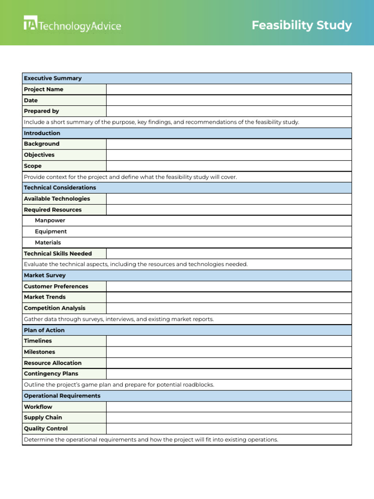 Feasibility Study Template | PDF