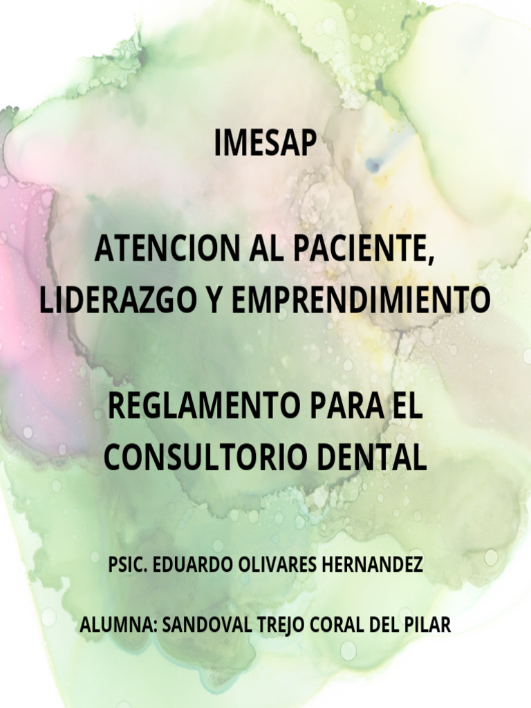 Reglamento Consultorio Dental IMESAP | PDF