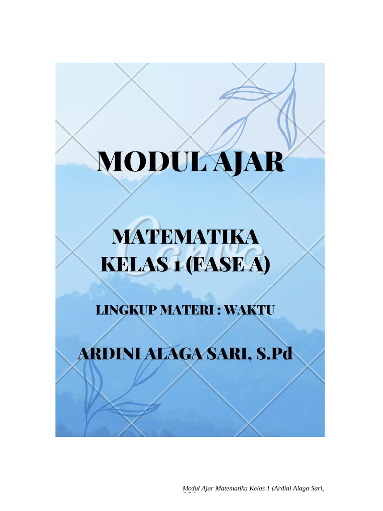 Modul MTK Kelas 1 SD 05 | PDF