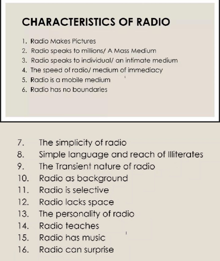 Characteristics of Radio | PDF