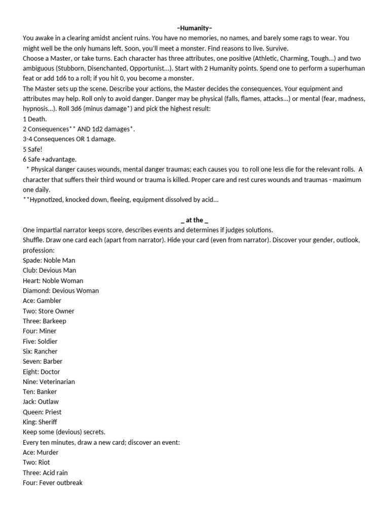 200 Word RPG Vetted | PDF | Magician (Fantasy)