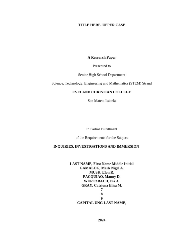 STEM Research Paper Submission 2024 | PDF