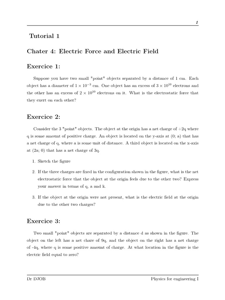 Exercices Chapter 1 | PDF
