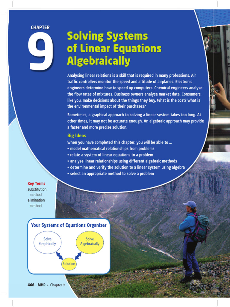Chapter 9 Solving Linear Equations Algebraically | PDF | Equations ...