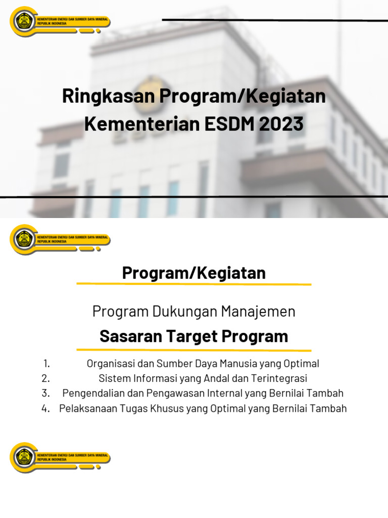 Content Ringkasan Program Strategis Kementerian Esdm 2023 | PDF