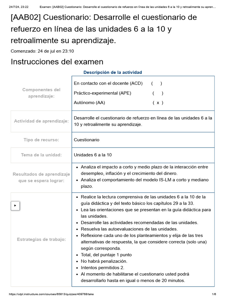 10 Examen - (AAB02) Cuestionario - Desarrolle El Cuestionario de ...