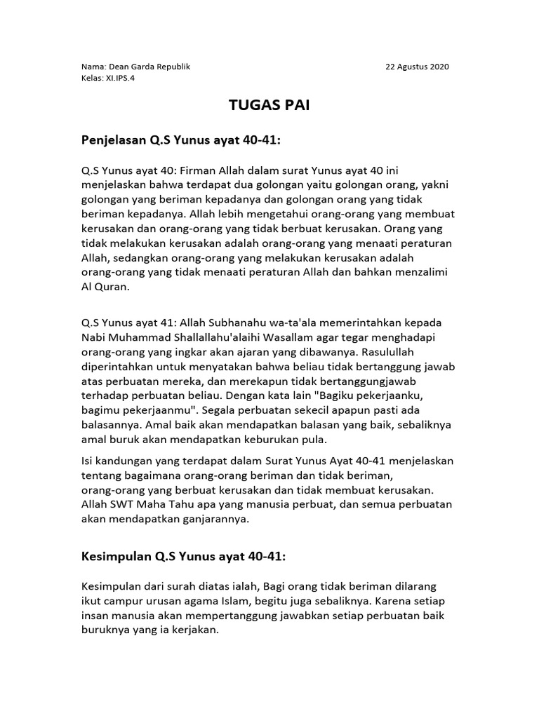 Tugas PAI Dean Garda Republik | PDF