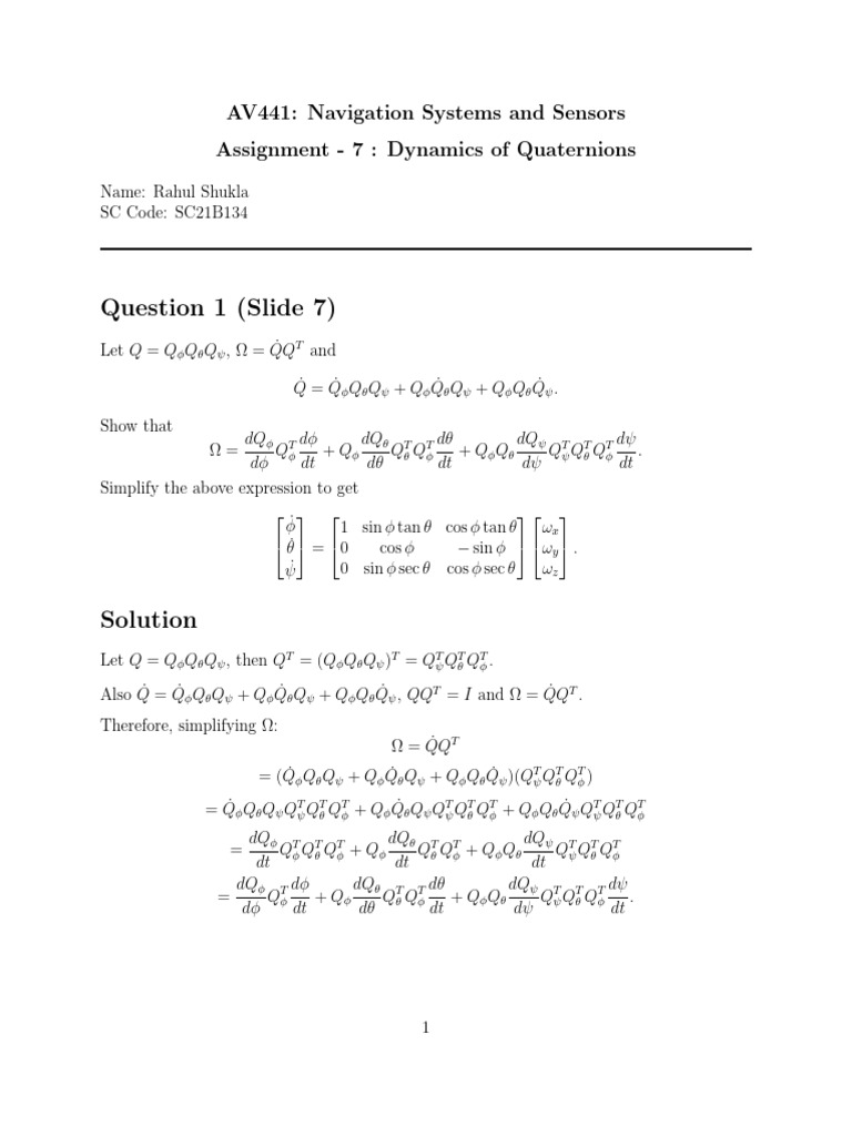 SC21B134 Rahul Shukla Assignment 7 | PDF | Rotation | Applied Mathematics