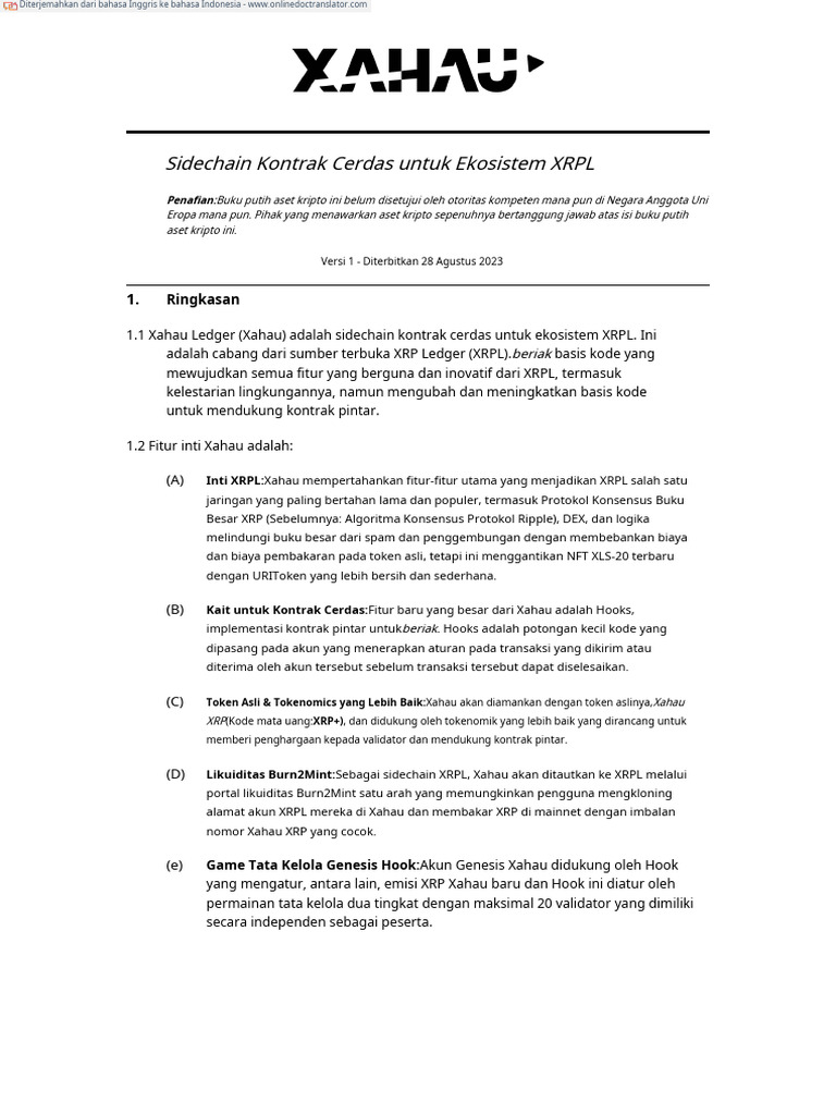 Xahau Whitepaper - En.id | PDF