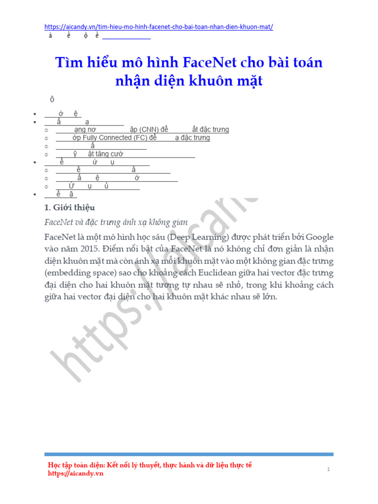 Tìm Hiểu Mô Hình FaceNet Cho Bài Toán Nhận Diện Khuôn Mặt | PDF